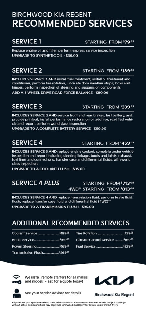 Recommended Kia Services | Birchwood Kia On Regent